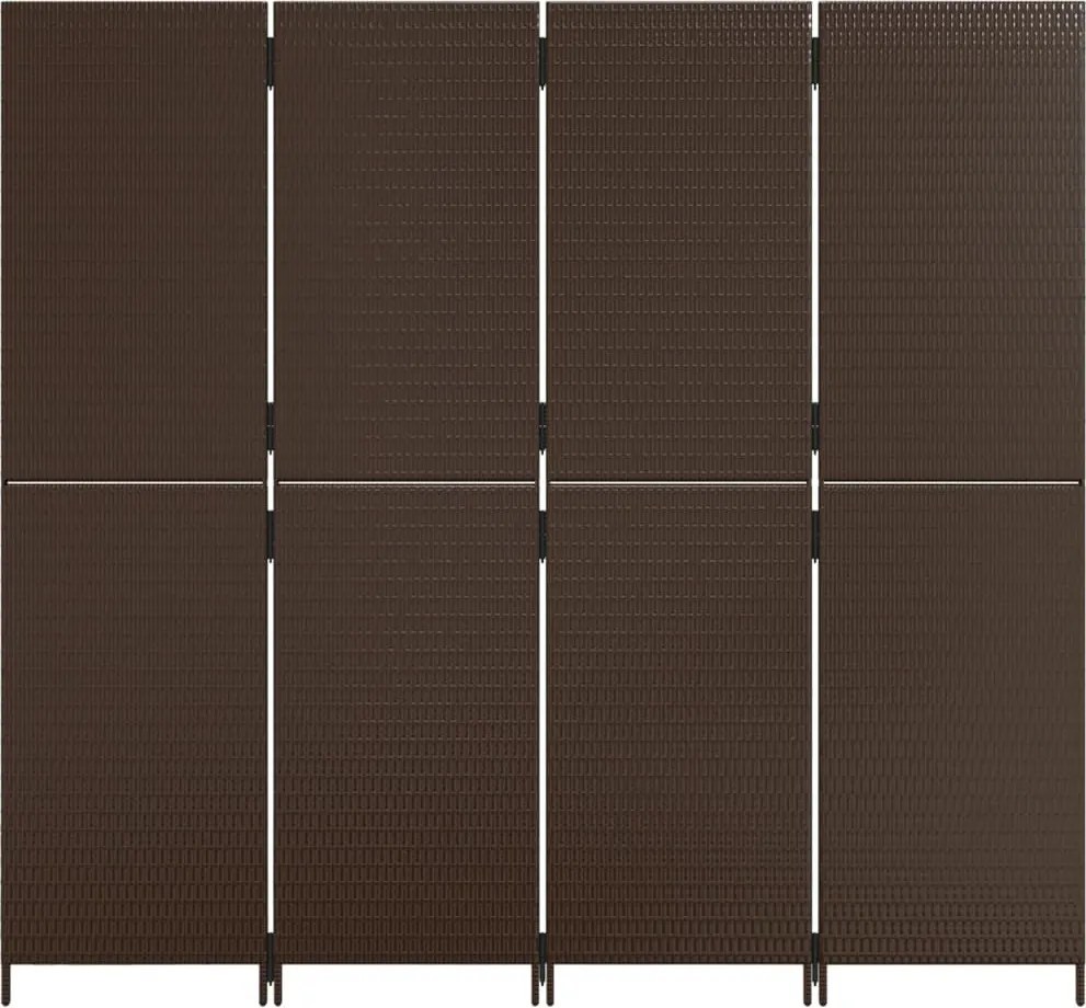 vidaXL Dělící stěna 4 panely polyratan [365345] Barva: Černá