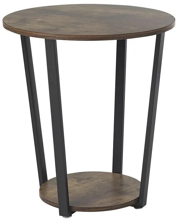 Odkládací stolek tmavé dřevo / černá ORICK Beliani
