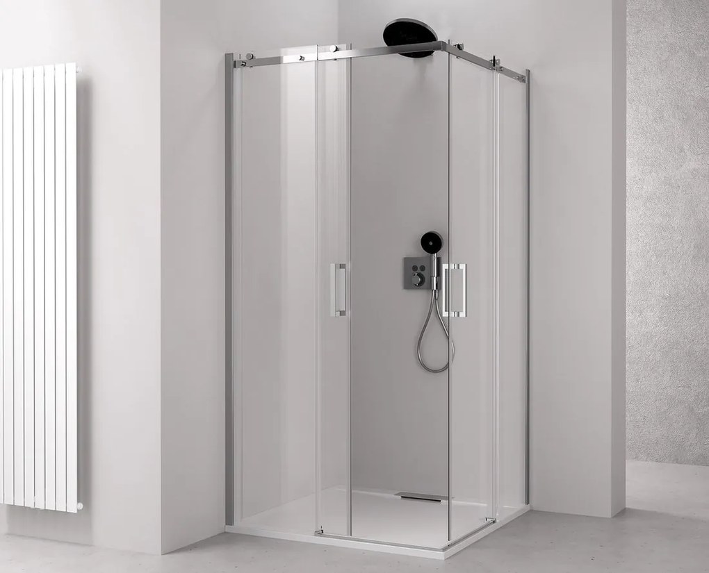 Polysan Sapho, THRON LINE ROUND obdélníkový sprchový kout 1000x900mm, kulaté pojezdy, rohový vstup