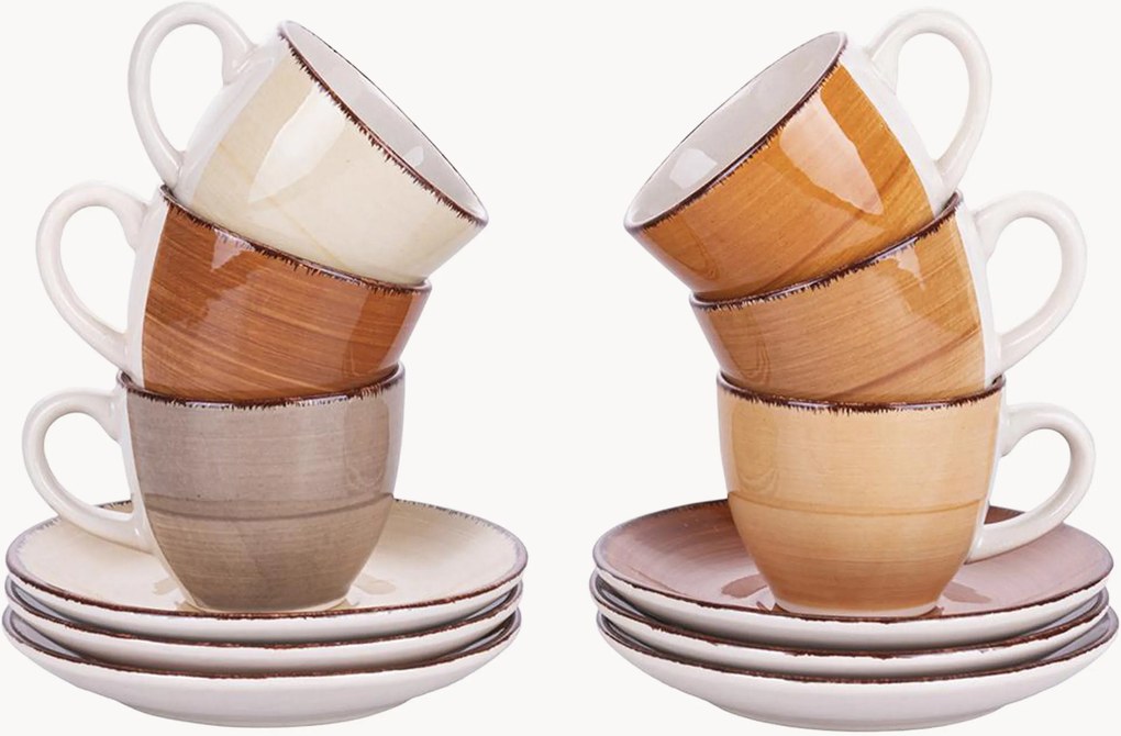 Sada šálků na kávu's podšálky Baita Chocolate, 6 dílů