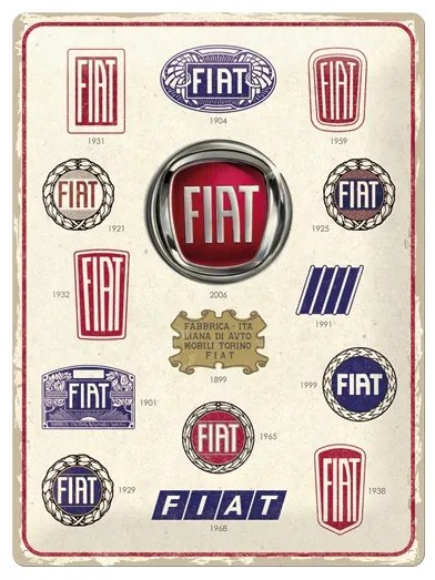 Nostalgic Art Cedule 30x40 Fiat (Logo Evolution) NA23297