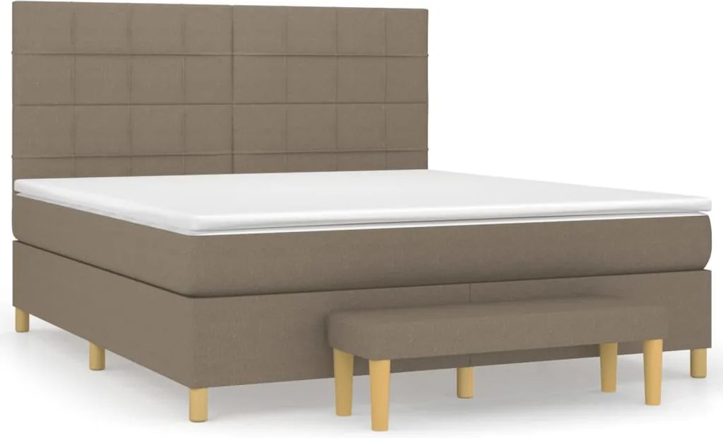 Box spring postel s matrací taupe 180x200 cm textil 3137177