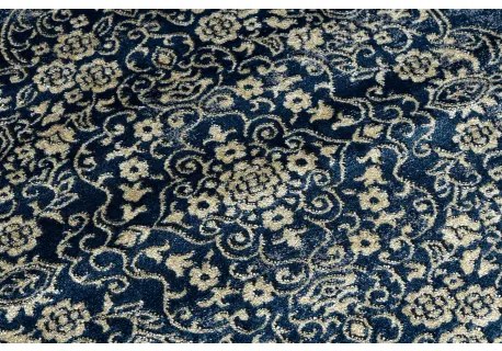 Moderní koberec DE LUXE 474 ornament Strukturální tmavě modrý / zla velikost 140x190 cm | krásné koberce cz