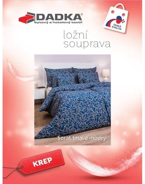 DADKA Povlečení krep Sorat tmavě modrý 140x200, 70x90 cm