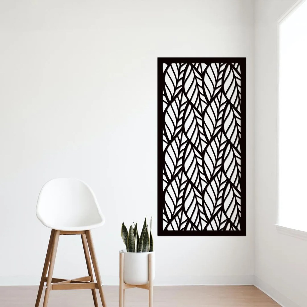 dřevo života Dřevěný dekorační panel LEAF III Rozměry (cm): 30x60, Barevný vzor: Ořech