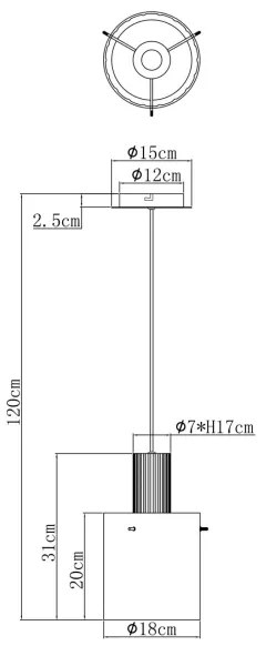 Globo 15904HF - Lustr na lanku TULIVAR 1xE27/40W/230V pr. 18 cm bílá