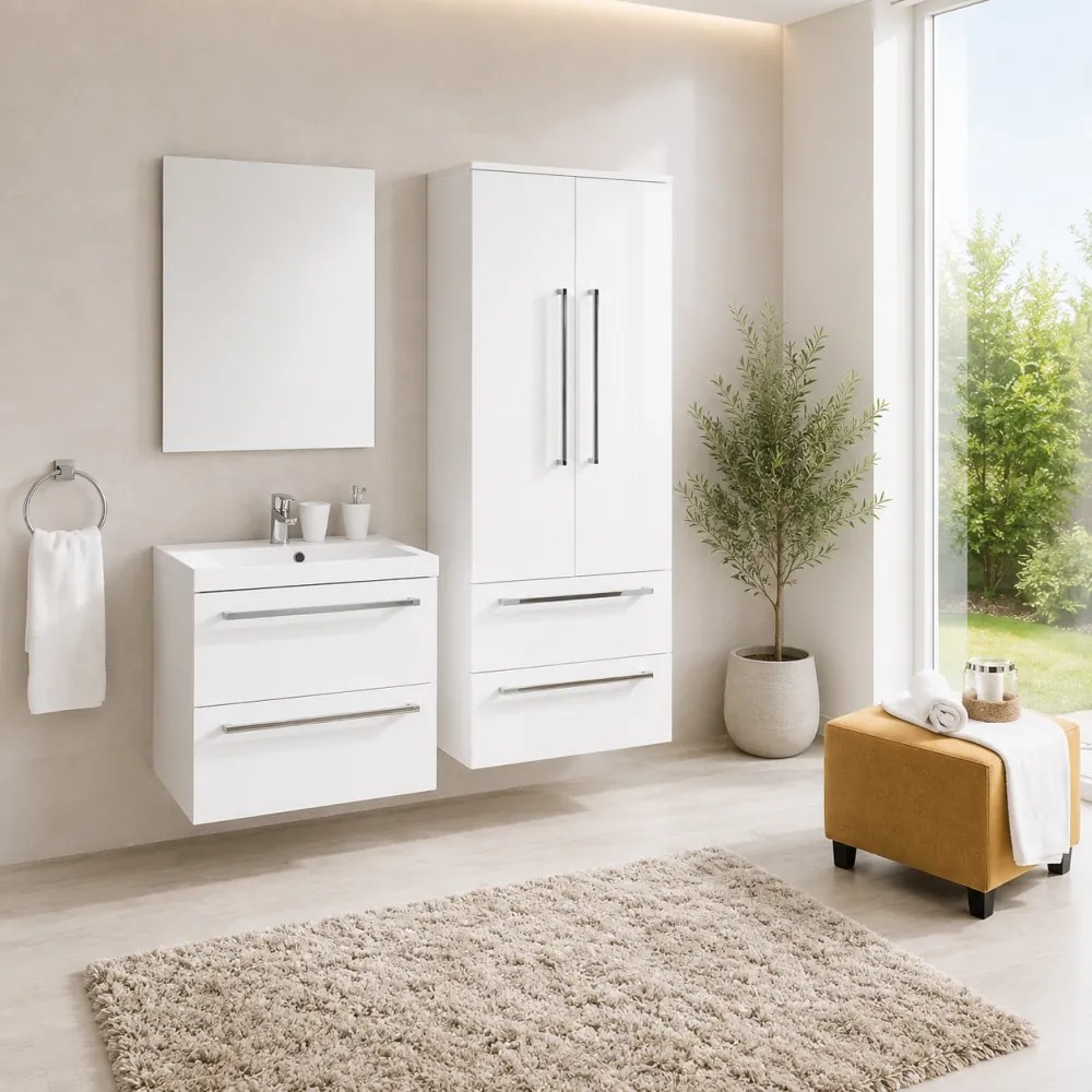 Mereo, Mereo Bino, koupelnová skříňka 60 cm, bílá, MER-CN660SN