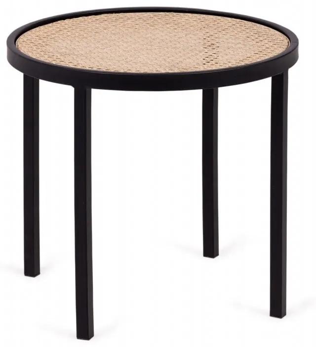 Hector Kulatý ratanový konferenční stolek Dore černo-hnědý