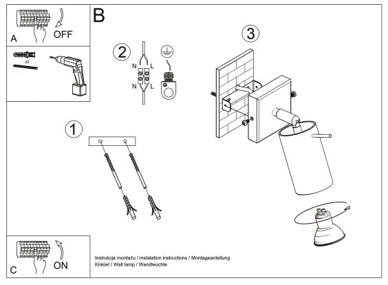 Brilagi -  LED Nástěnné bodové svítidlo ASMUS 1xGU10/7W/230V černá