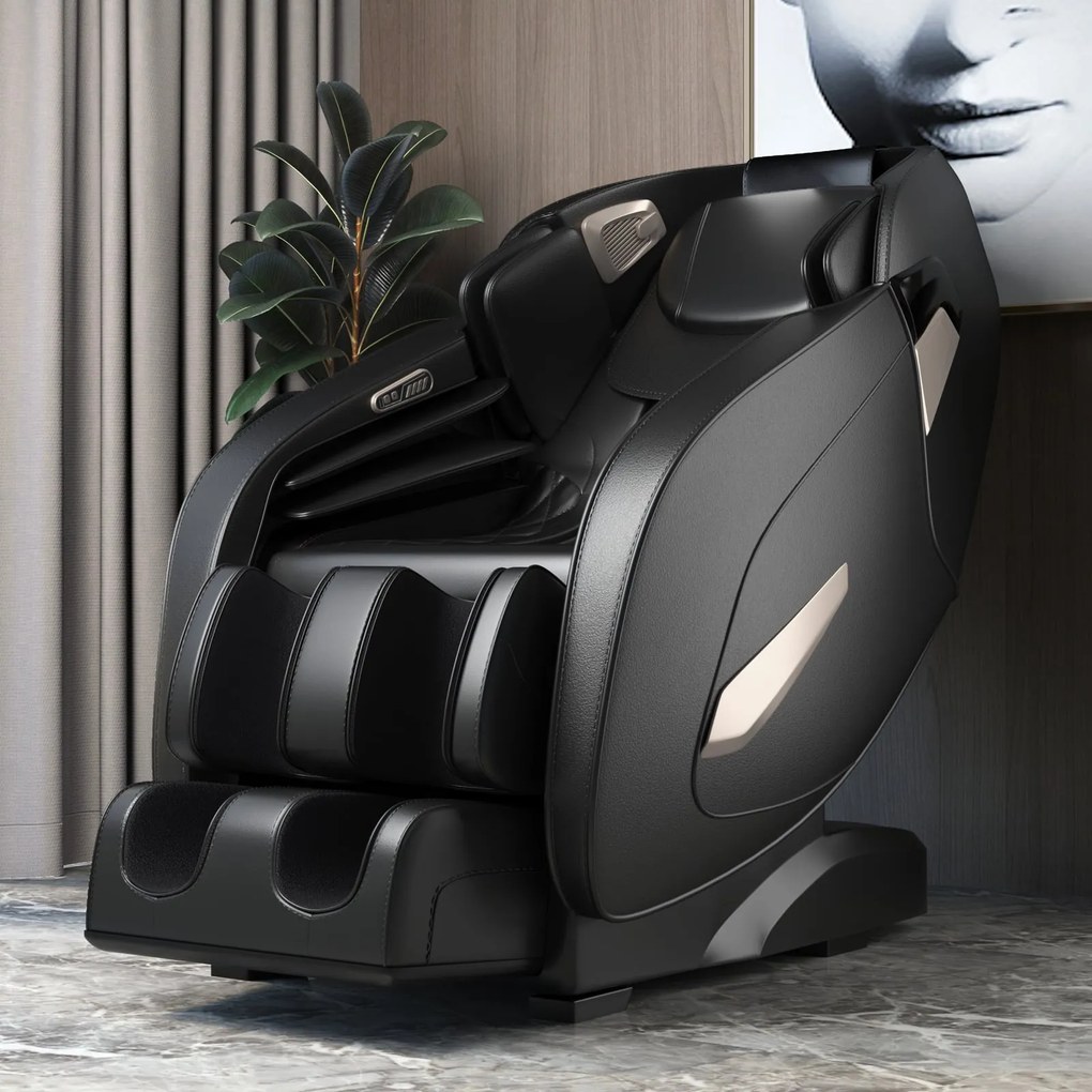 Costway Elektrické masážní křeslo nastavitelné shiatsu křeslo černé