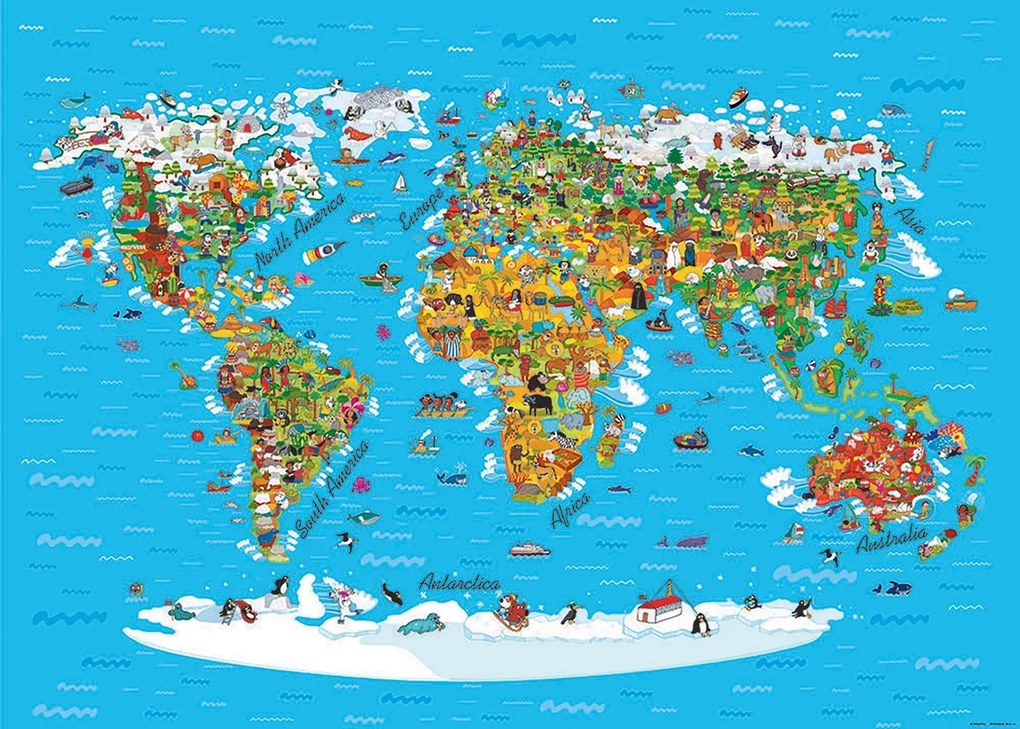 Dětská fototapeta na míru Dětská Mapa Světa | Výroba na míru | DFTNS2441