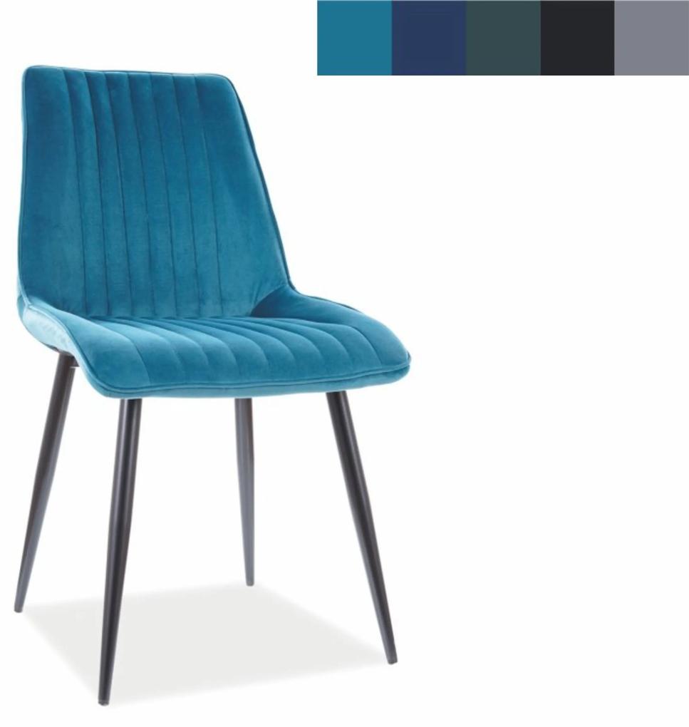 SIGNAL Jídelní židle - KIM Velvet, různé barvy na výběr Čalounění: černá (Bluvel 19)