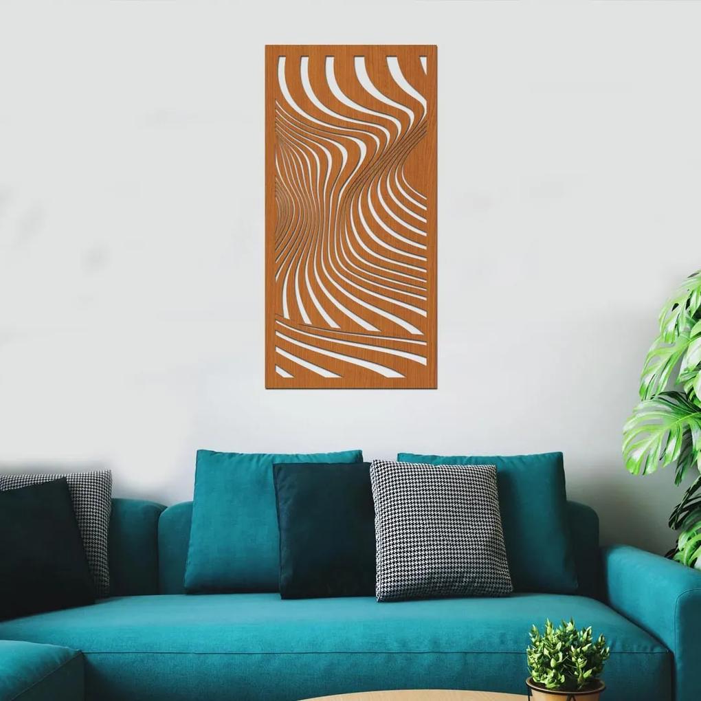 dřevo života Dřevěný dekorační panel VLNKY Rozměry (cm): 30x60, Barevný vzor: Ořech