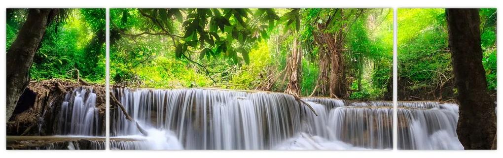 Obraz vodopádu v Kanchanaburi, Thajsko (170x50 cm)