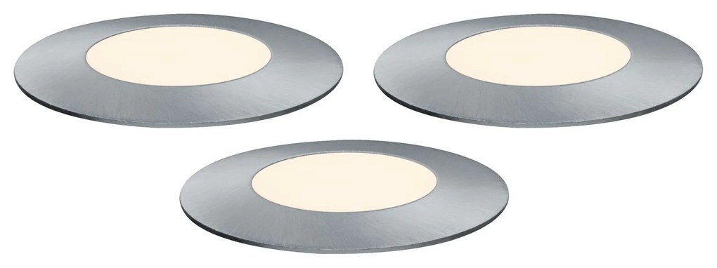 Paulmann 93949 Plug&Shine Mini, rozšiřovací set zápustných svítidel do exteriéru 3x2,5W LED 3000K stmívatelné, stříbrná, IP65