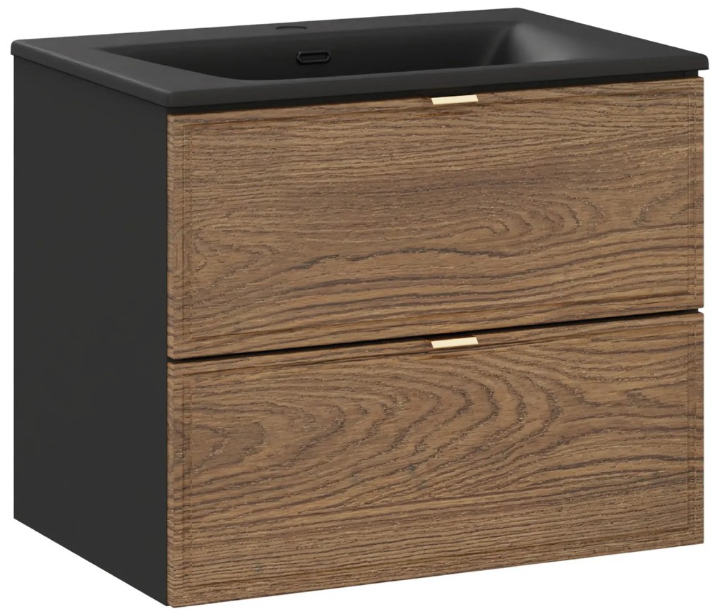 Comad Koupelnová skříňka s keramickým umyvadlem Talia Casella II 60 cm - dub casella