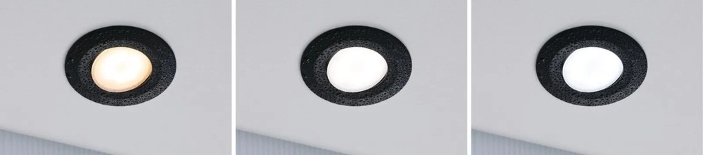 P 93096 HomeSpa LED vestavné svítidlo Calla 3ks sada výklopné IP65 90mm 30° 3x5W 230V CCT černá mat - PAULMANN