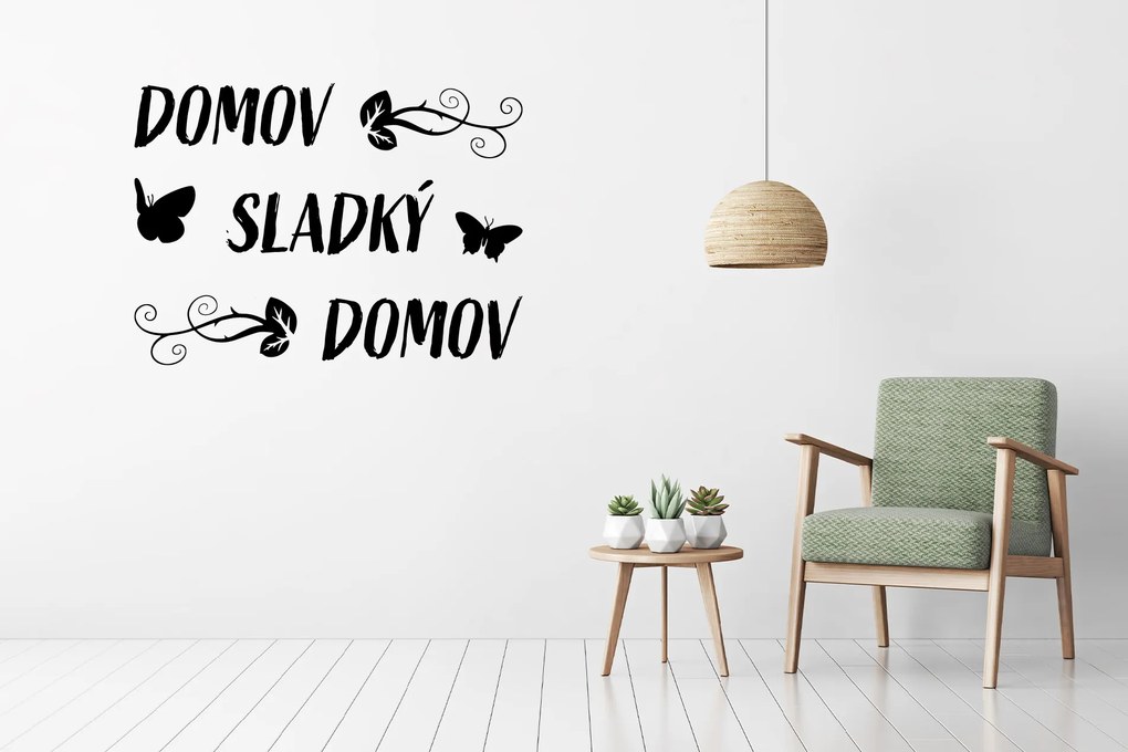 Samolepka na zeď Domov, sladký domov Barevná varianta: Černá, Velikost (šířka x výška): 50x36cm