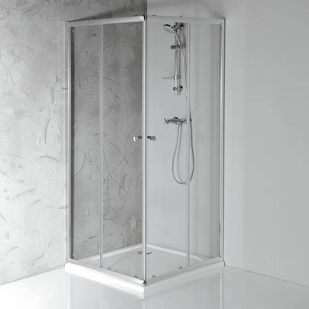 Aqualine Agga Čtvercová sprchová zástěna 900x900mm, čiré sklo, HLF909