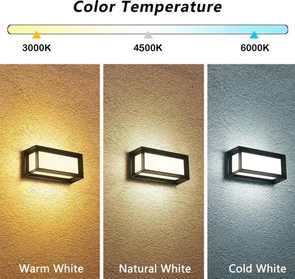 Brilagi - LED Venkovní nást. sv. PARKER LED/12W/230V 3000/4500/6000K černá IP44