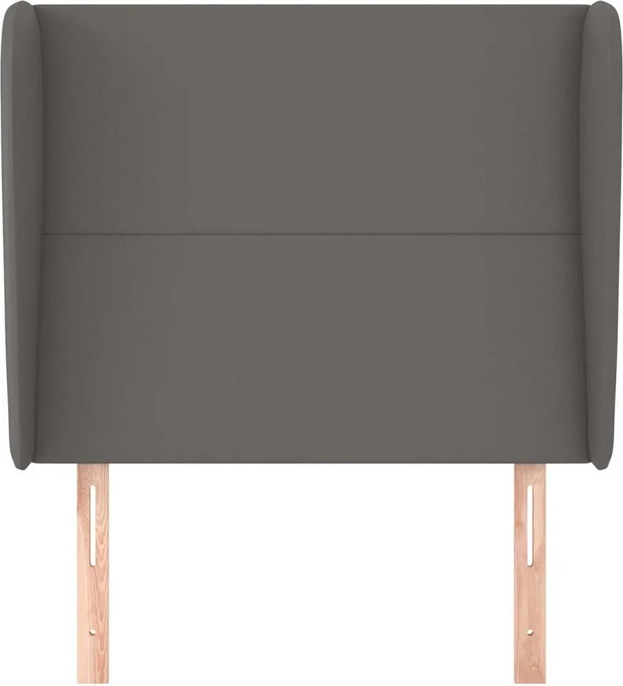 Čelo postele typu ušák tmavě šedé 103x23x118/128 cm umělá kůže 3117764