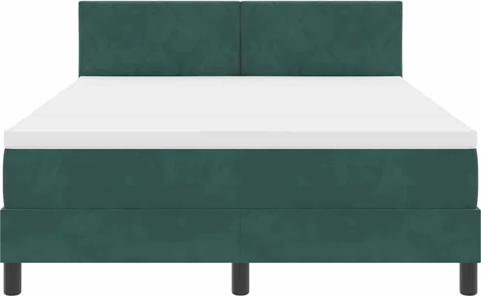 Postel s boxspringem s čelo Tmavě zelená 160 x 200 cm samet 3339251