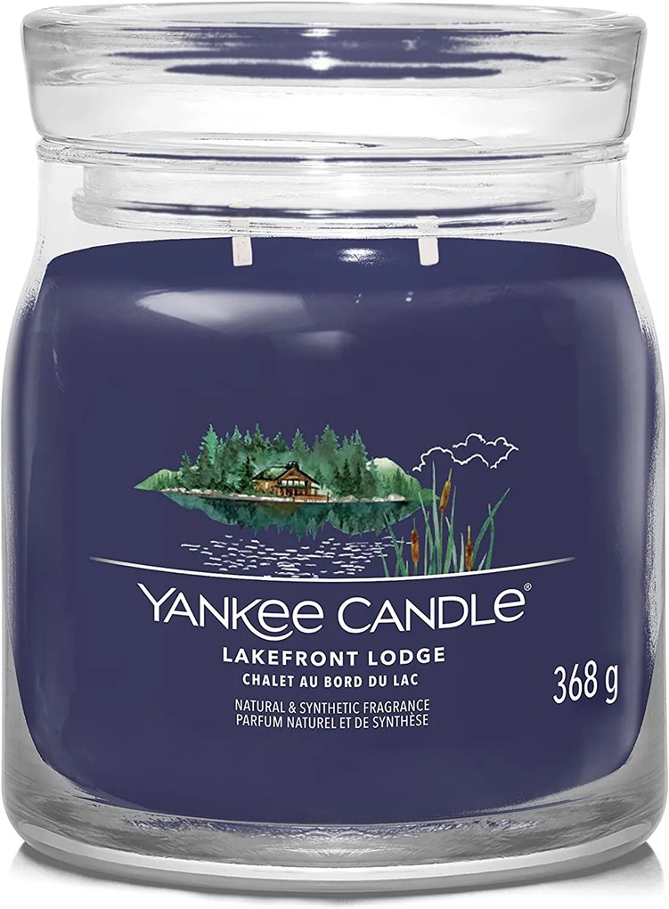 Yankee Candle vonná svíčka Signature ve skle střední Lakefront Lodge 368g