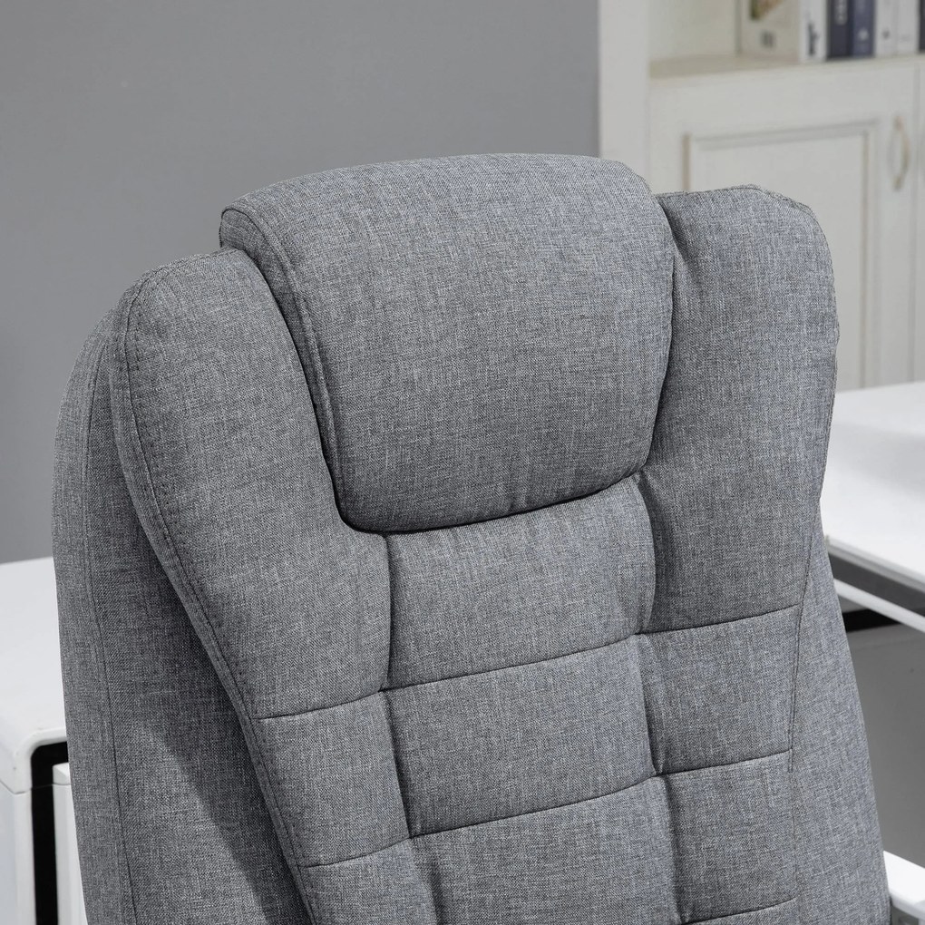 Kancelářská židle Vinsetto s masážní funkcí, výškově nastavitelná, ergonomická kancelářská židle s funkcí polohování, vyhřívání, podnožka
