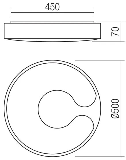 Redo 05-927 - LED RGBW Stropní svítidlo BIGSI LED/48W/230V pr. 50 cm černá + DO