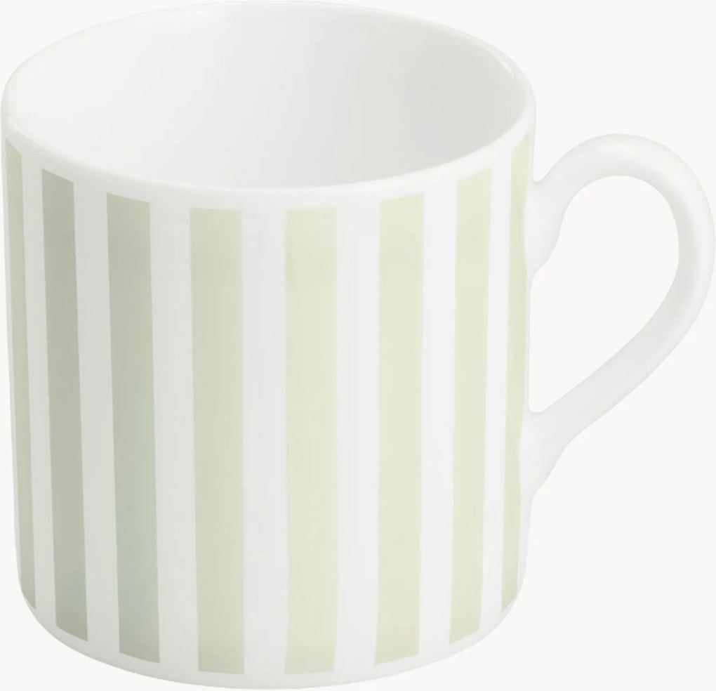Sada šálků na espresso z kostního porcelánu Pastel Stripes, 6 dílů