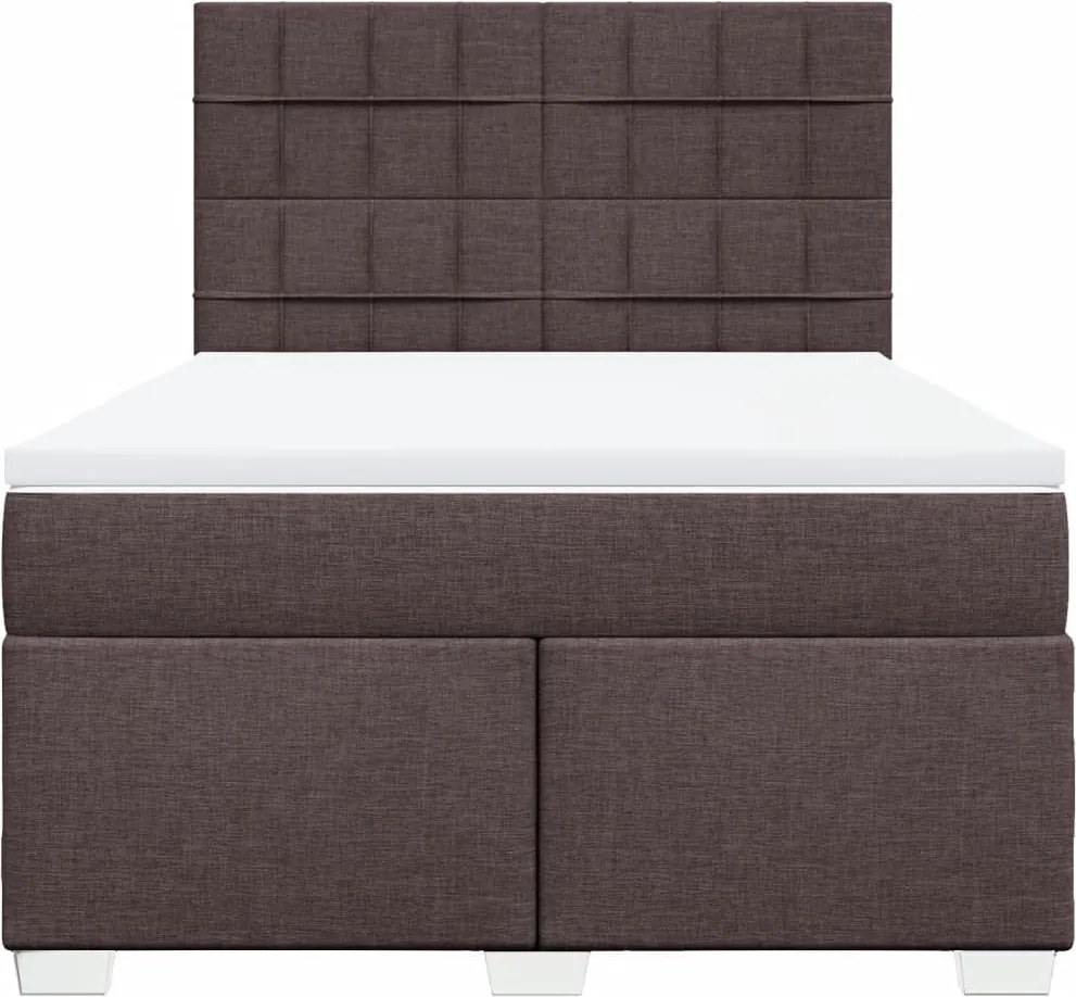 Box spring postel s matrací tmavě hnědá 140x200 cm textil 3290514
