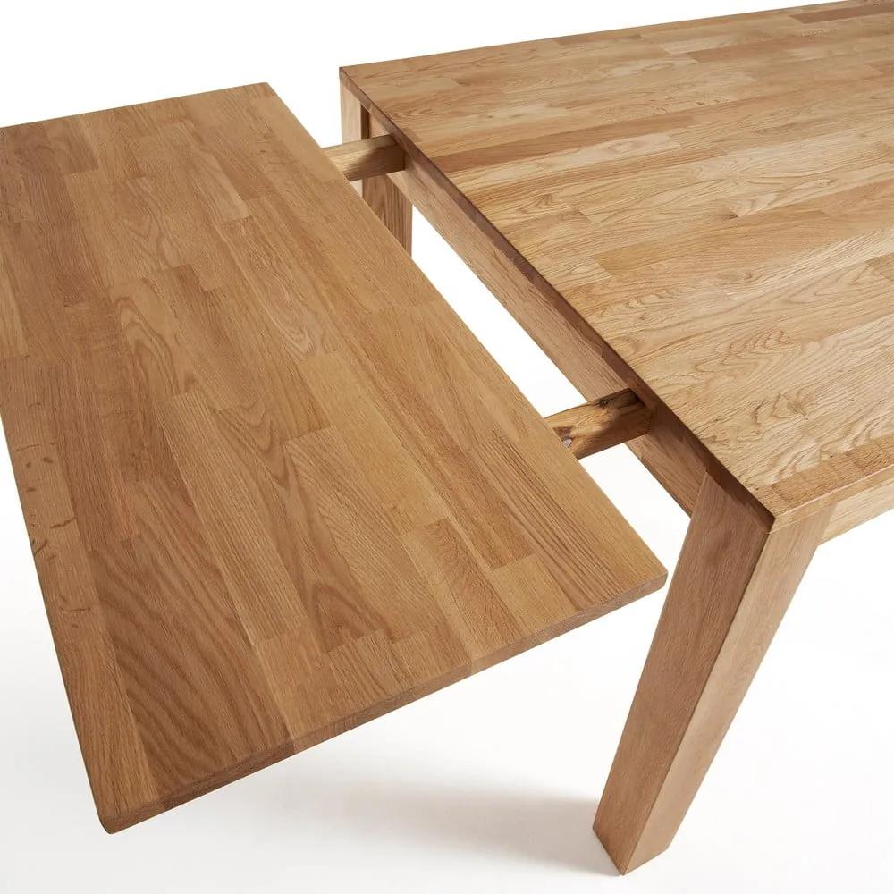 Jídelní rozkládací stůl z dubového dřeva Kave Home, 180 x 90 cm