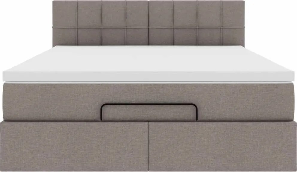 Osmanský postel s matrací taupe 140x190 cm textil 3311460