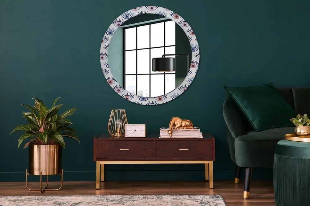 Kulaté dekorativní zrcadlo Styl moderních očí fi 90 cm