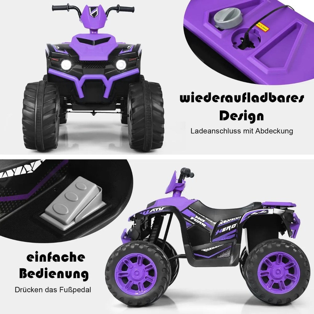 Costway 12 V elektrická dětská čtyřkolka se světlometem mini