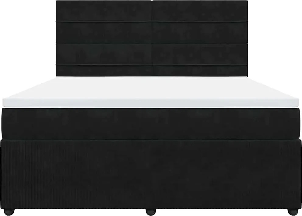 Box spring postel s matrací černá 180x200 cm samet 3294708