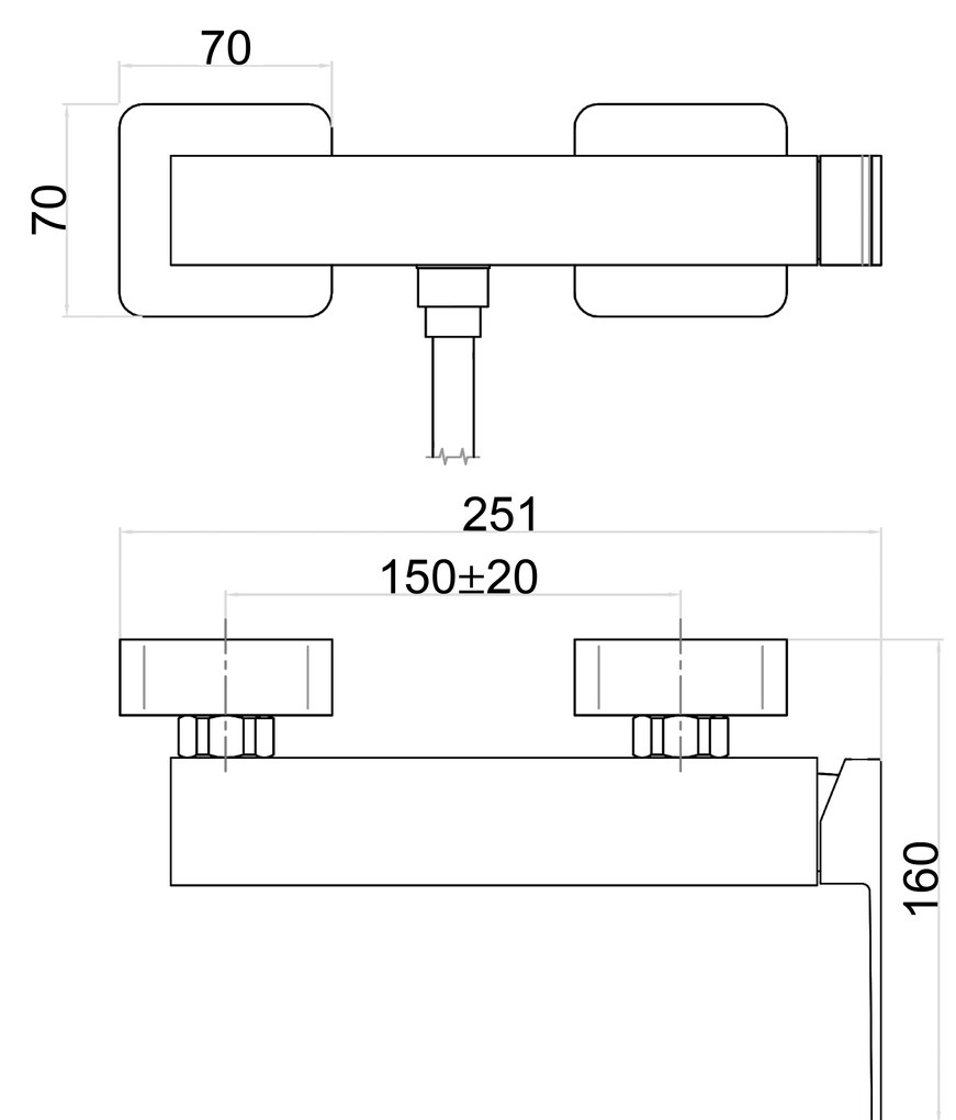 Sapho Sapho, LATUS nástěnná sprchová baterie, chrom, 1102-71