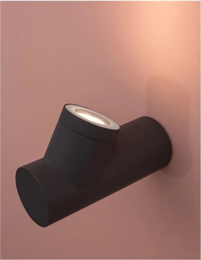 NV 9291701 Venkovní nástěnné svítidlo RAMO tmavě šedý hliník skleněný difuzor GU10 1x7W 220-240V IP65 bez žárovky - NOVA LUCE