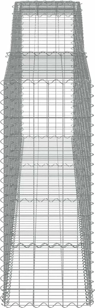 Klenuté gabionové koše 6 ks 400x50x120/140cm pozinkované železo 3147013