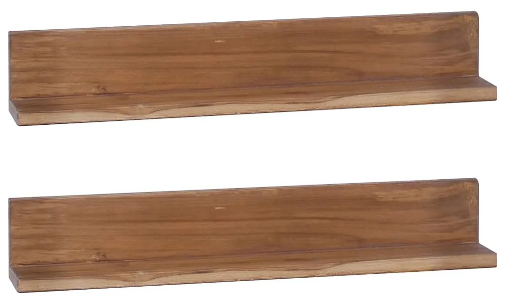 320425 vidaXL Nástěnné police 2 ks 60 x 10 x 10 cm masivní teakové dřevo