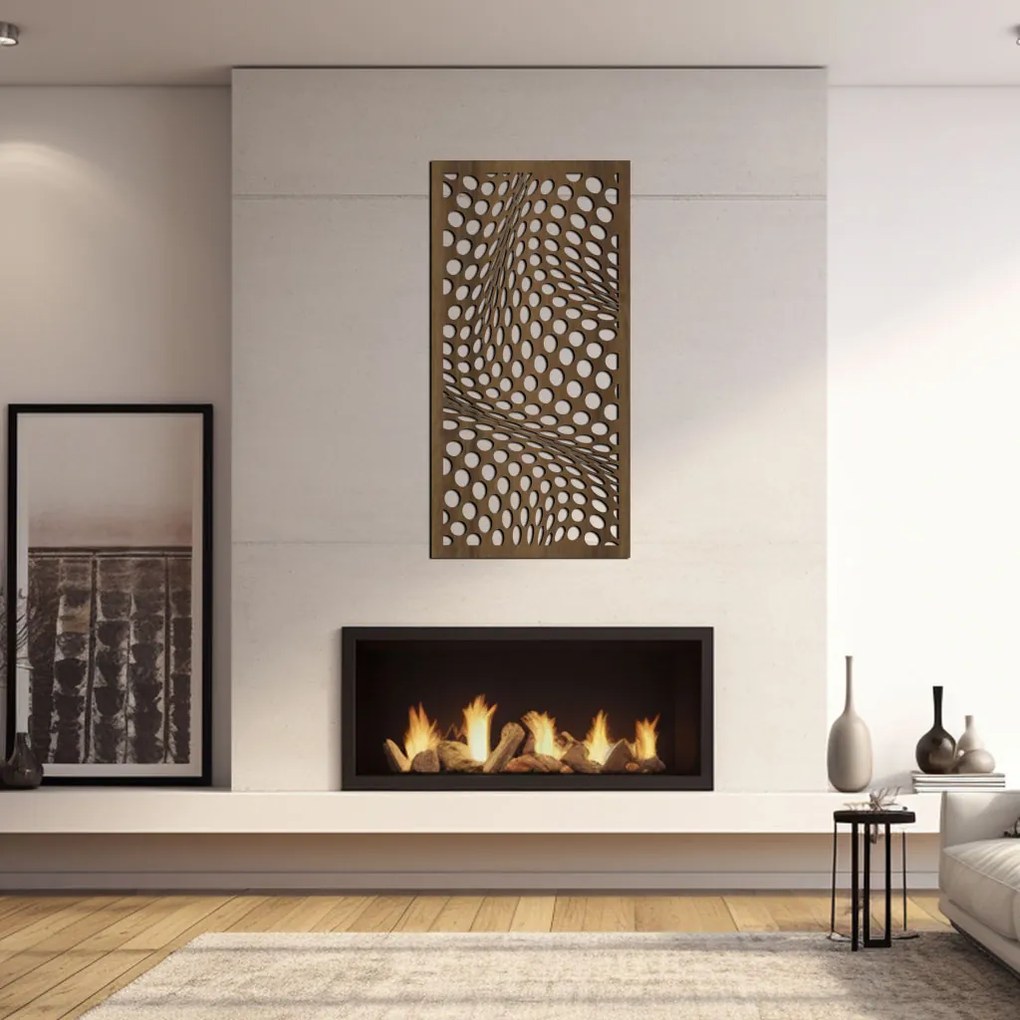 dřevo života Dřevěný dekorační panel WAVES Zvolte rozměr (cm): 50x95, Zvolte barvu dekoru: Černá