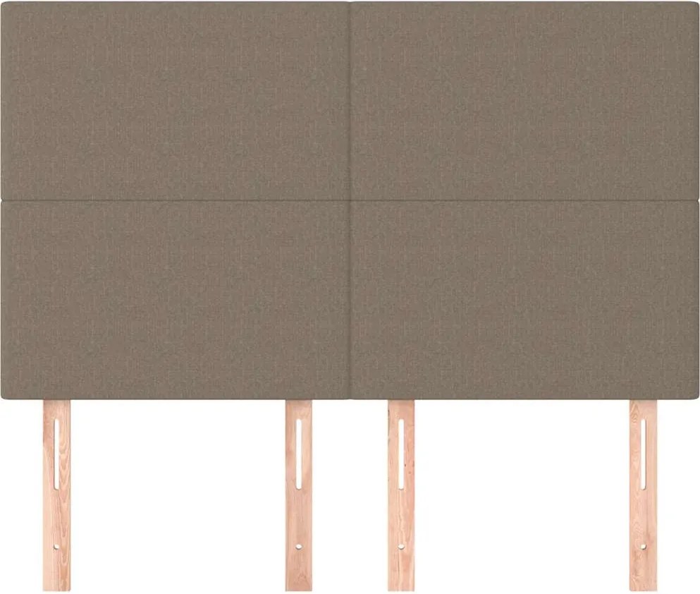 Čelo postele béžové 144x5x118/128 cm látkové 3116054