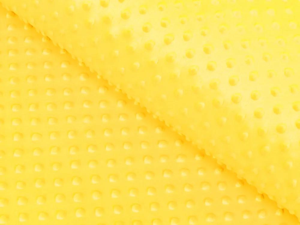 Biante Dětské povlečení do postýlky Minky 3D puntíky MKP-015 Sytě žluté Do postýlky 100x135 a 40x60 cm