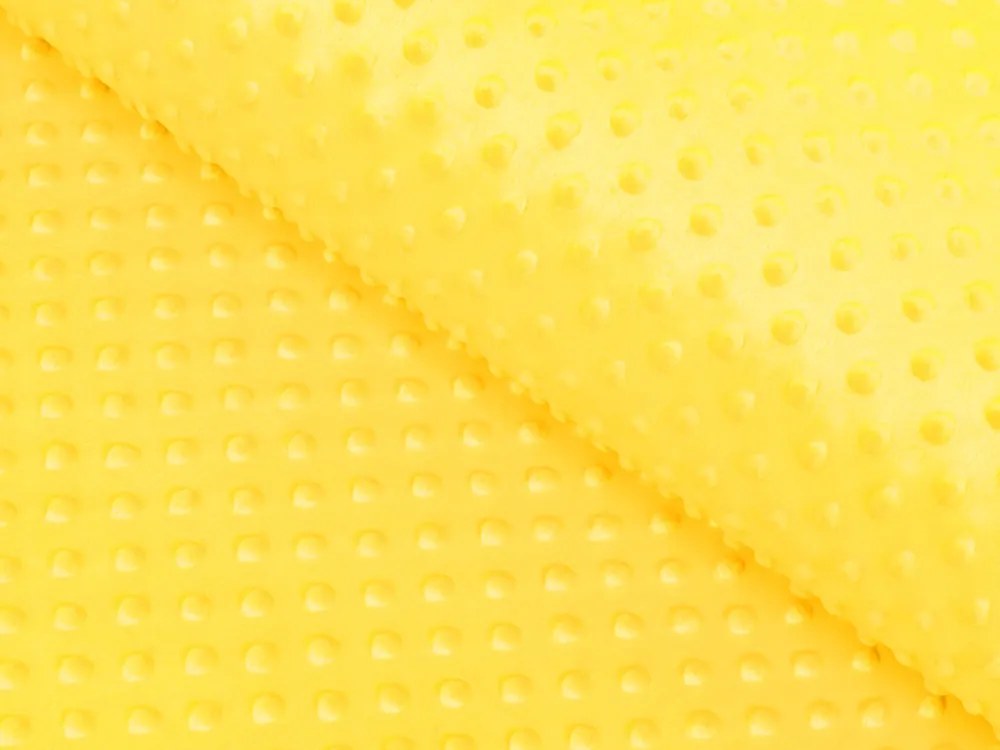 Biante Dětské povlečení do postýlky Minky 3D puntíky MKP-015 Sytě žluté Do postýlky 90x140 a 50x70 cm