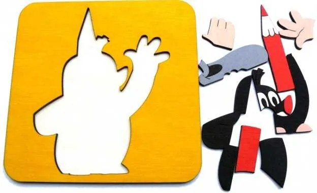 DoDo Skládací obrázek puzzle Krtek s pastelkou