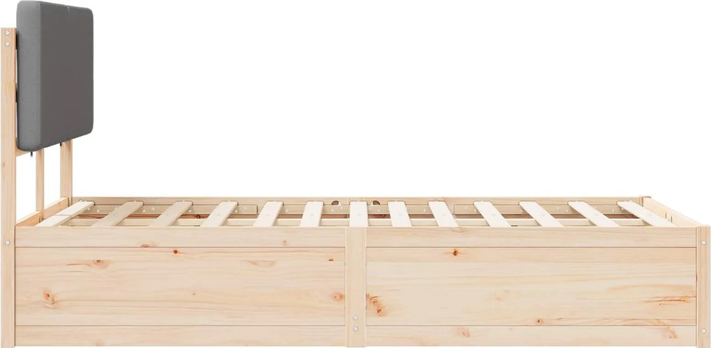 Rám postele s čalouněným čelem s čelo Světle šedá 135 x 190 cm 3398169