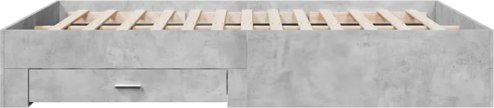 Rám postele se zásuvkami betonově šedý 160 x 200 cm kompozit 3280373