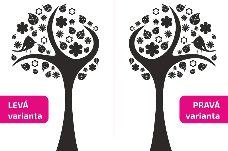 WALLVINIL Samolepky na zeď - Strom jarní Barva: Fialová, Velikost: 100x60 cm, Pravá / Levá: PRAVÁ (strom/větev směřuje doprava)