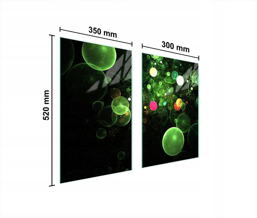 Skleněná Ochranná Deska Do Kuchyně 65x52 Baňky