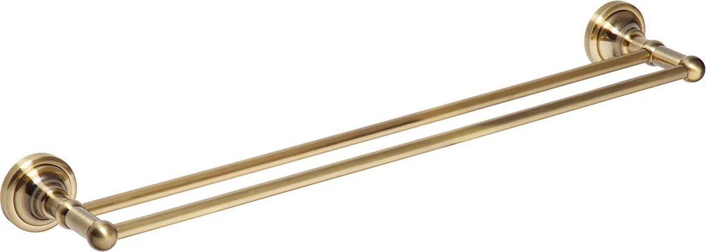 RETRO bronz: Držák ručníků dvojitý 600 mm, vedle sebe